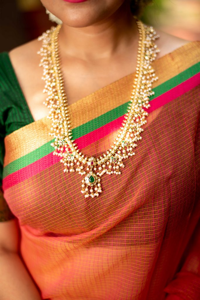 Imitation Long Guttapusalu Haram Set - South India Jewels Imitation Long Guttapusalu Haram Set - South India Jewels